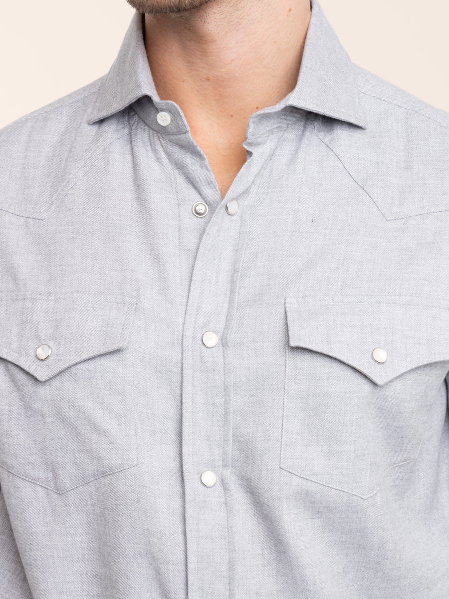 Grey Cotton Chevron Flannel Western Shirt – The Helm Clothing
