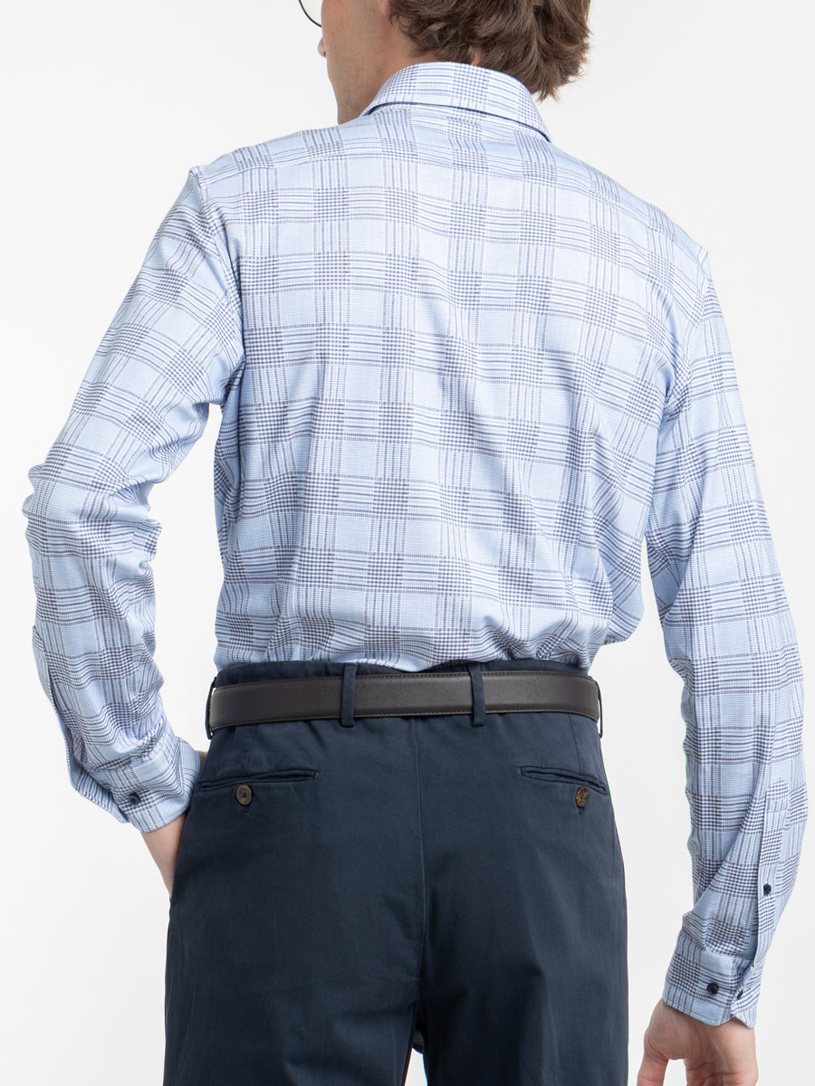 Blue Micro Houndstooth Check Pattern Dress Shirt – The Helm Clothing