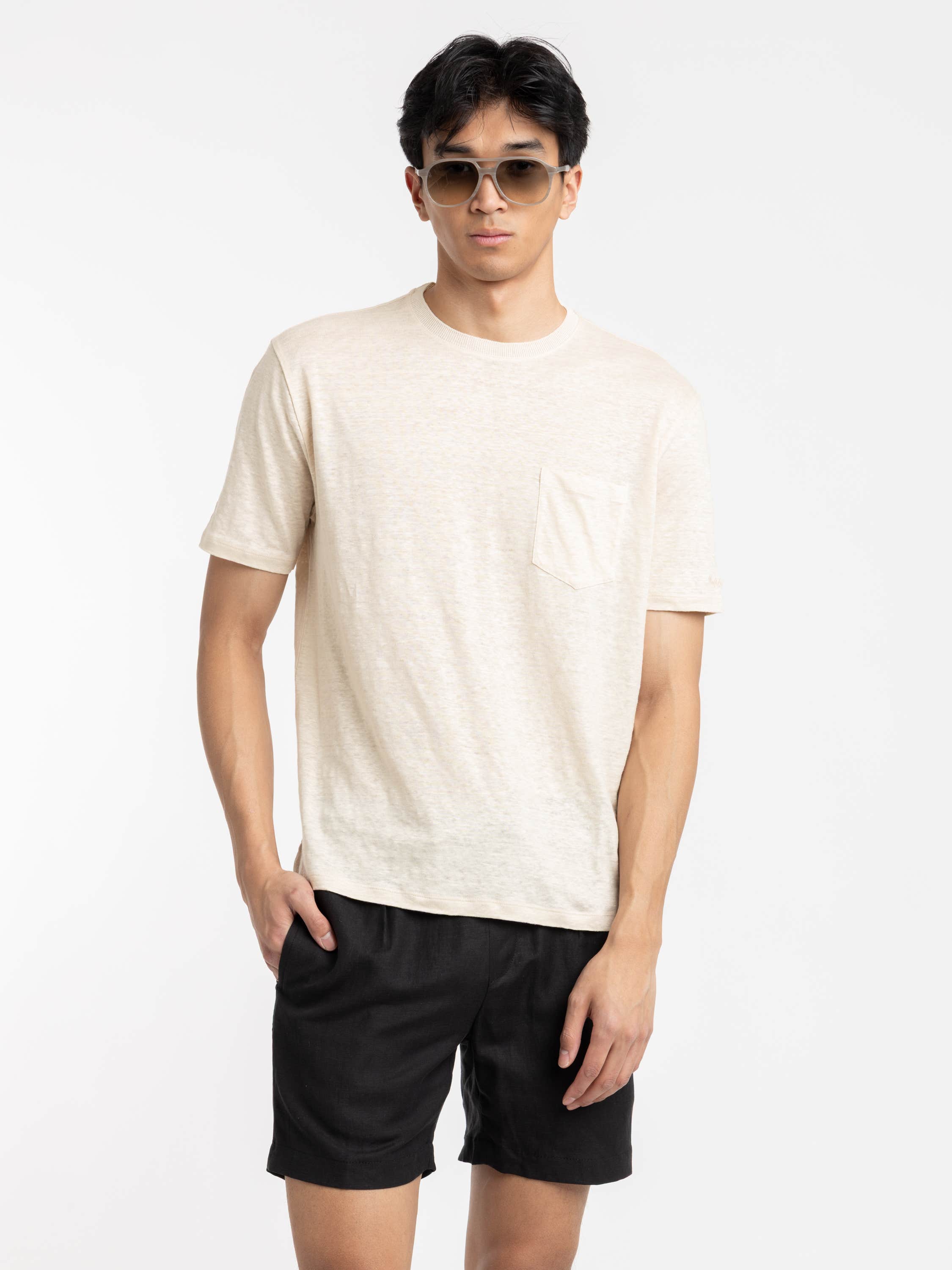 Limestone Linen Jersey Pocket T-Shirt – The Helm Clothing