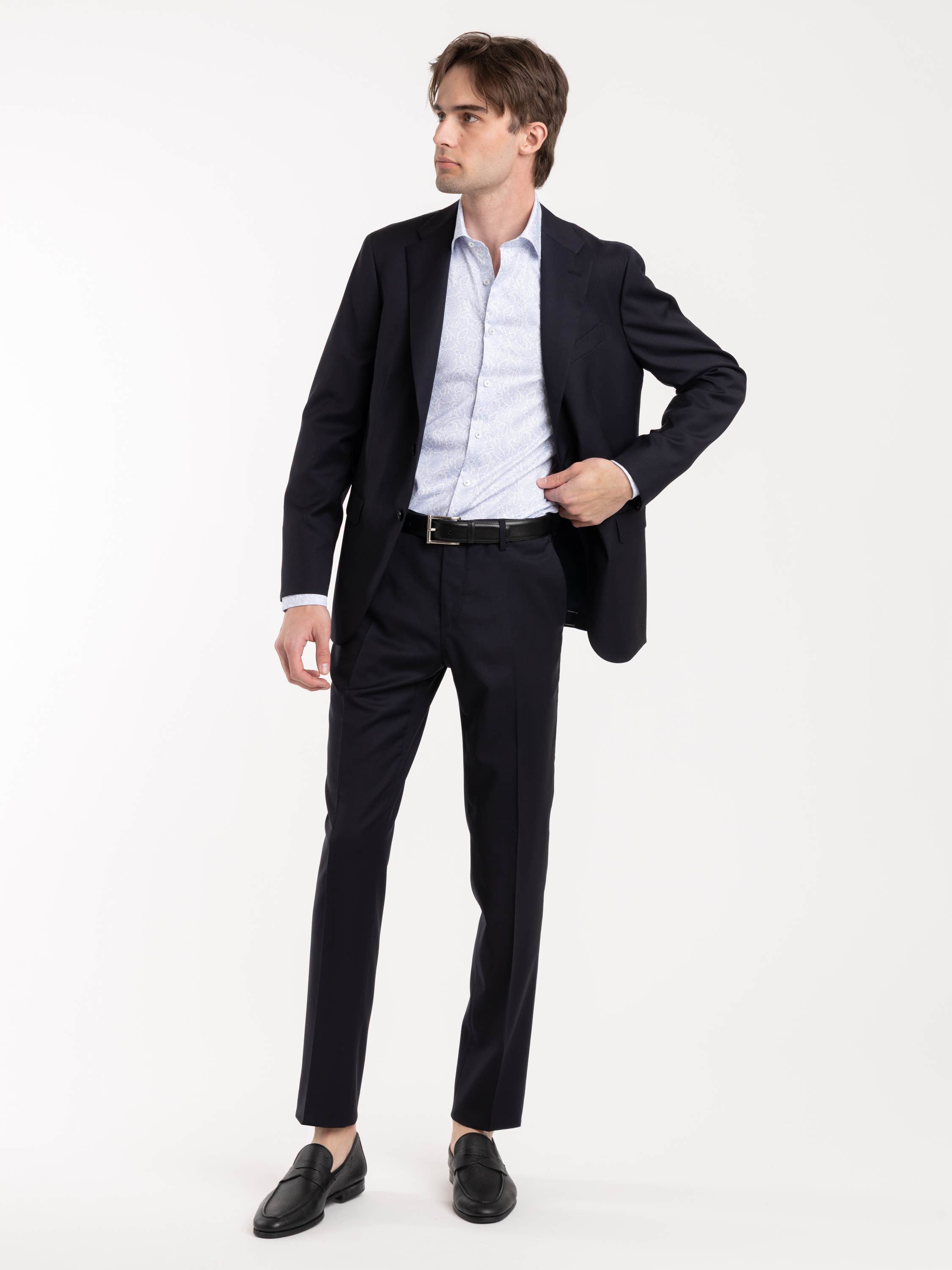 Light Blue Slimline Patterned Shirt – The Helm Clothing